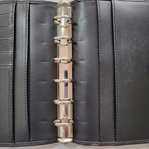Gucci | Bags | Genuine Gucci Agenda Black Canvas Leather Notebook ...